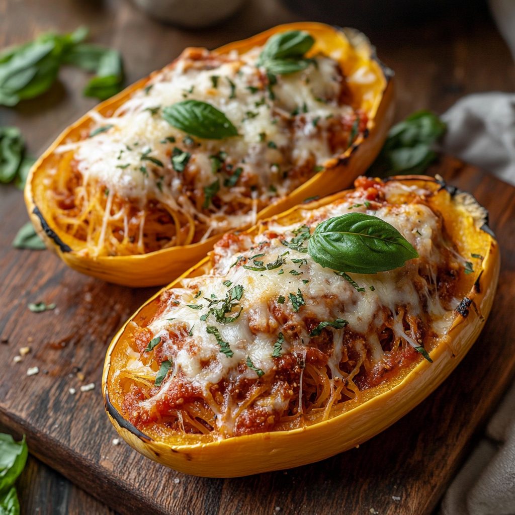 Spaghetti Squash With Tomato Basil Sauce