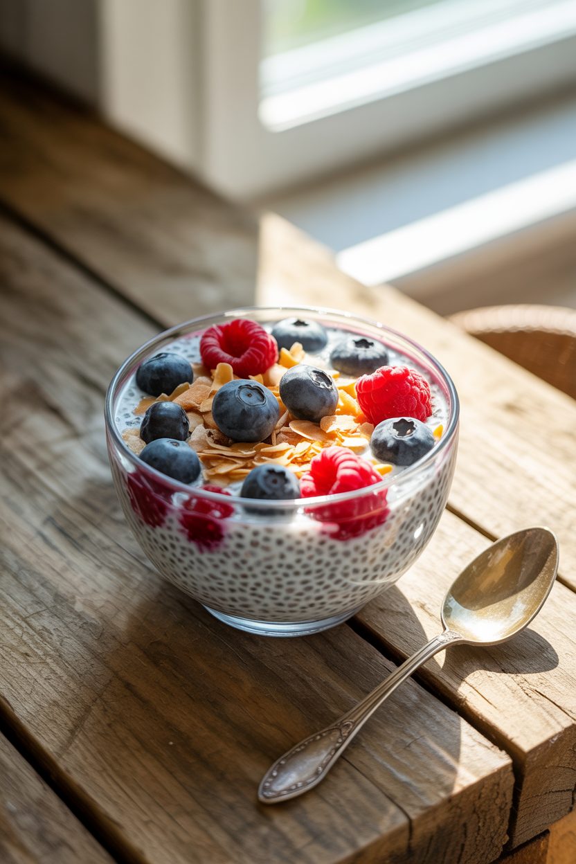 Keto Chia Pudding With Coconut Milk & Berries