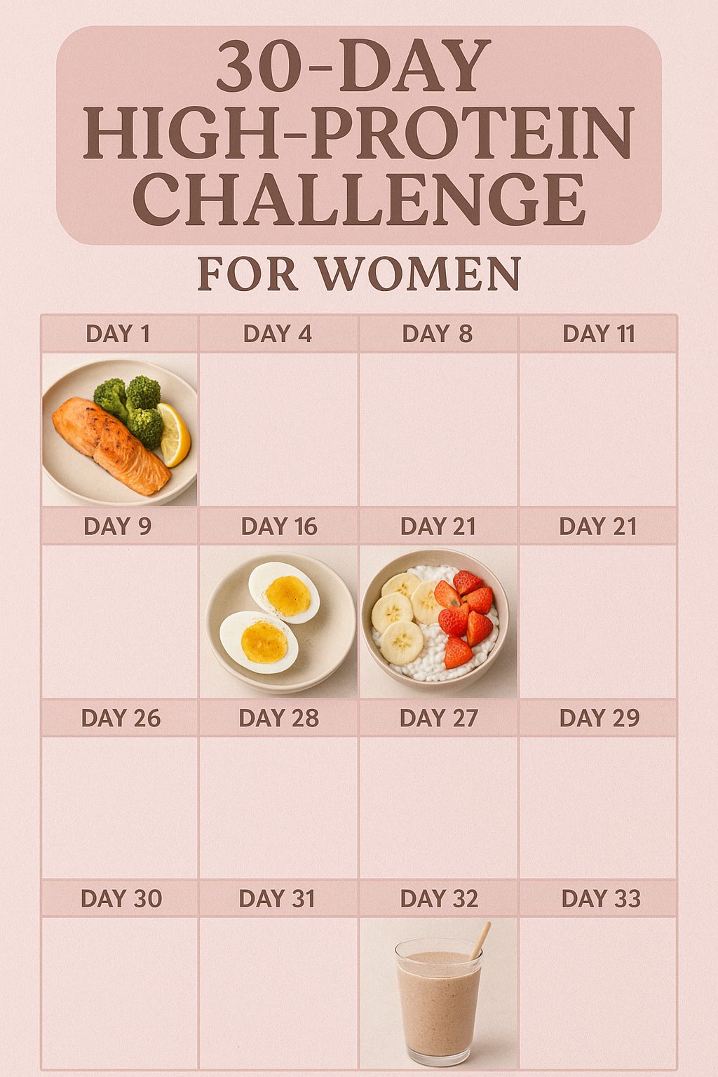 30-Day High-Protein Challenge For Women (Printable PDF)