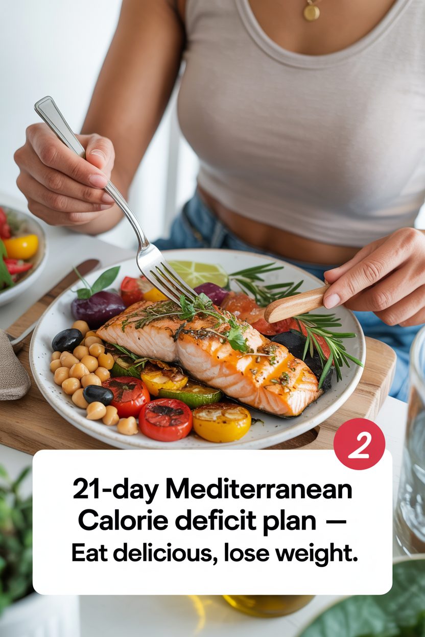 21-Day Calorie Deficit Mediterranean Plan (Free PDF)